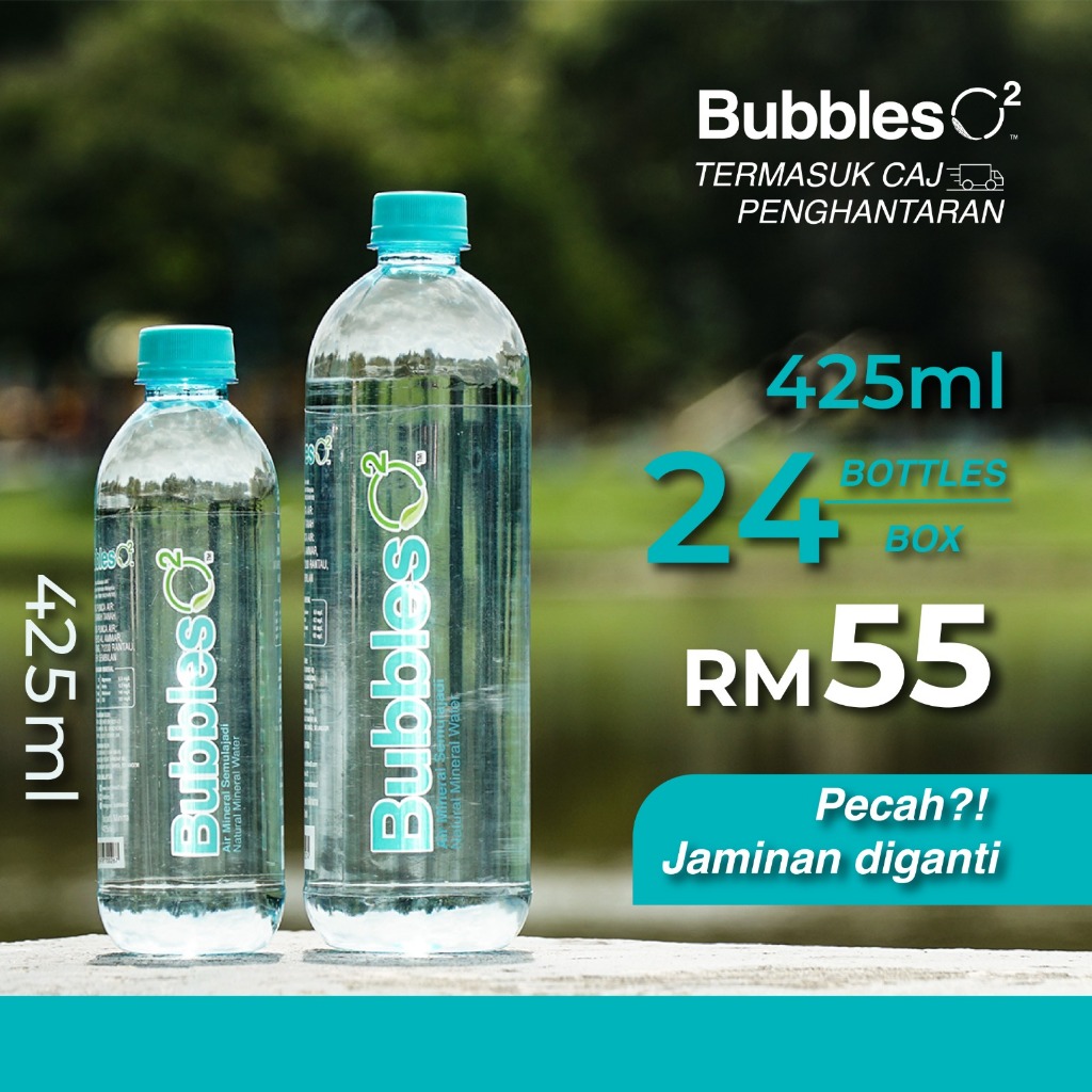 PROMO SHIPPING BUBBLES O2 OXYGENATED WATER (425ml x 24 botol) AIR ...