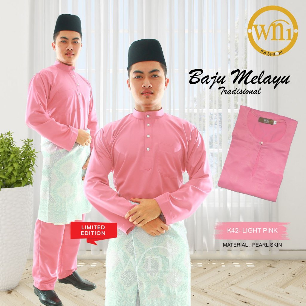 Baju Melayu Wni Traditional Berpesak (42 Light Pink) | Shopee Malaysia