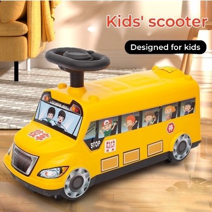 Premium Kids Ride On School Bus Car Push Car Bus Walker Toy with Music ...