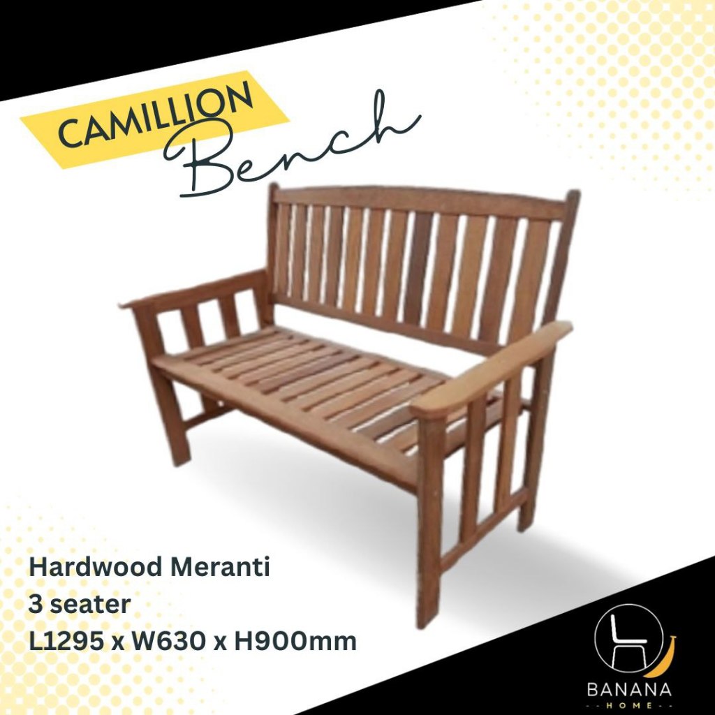 BANGKU KERUSI KAYU MERANTI | BANGKU TAMAN | (YK-313N CAMILLION BENCH ...