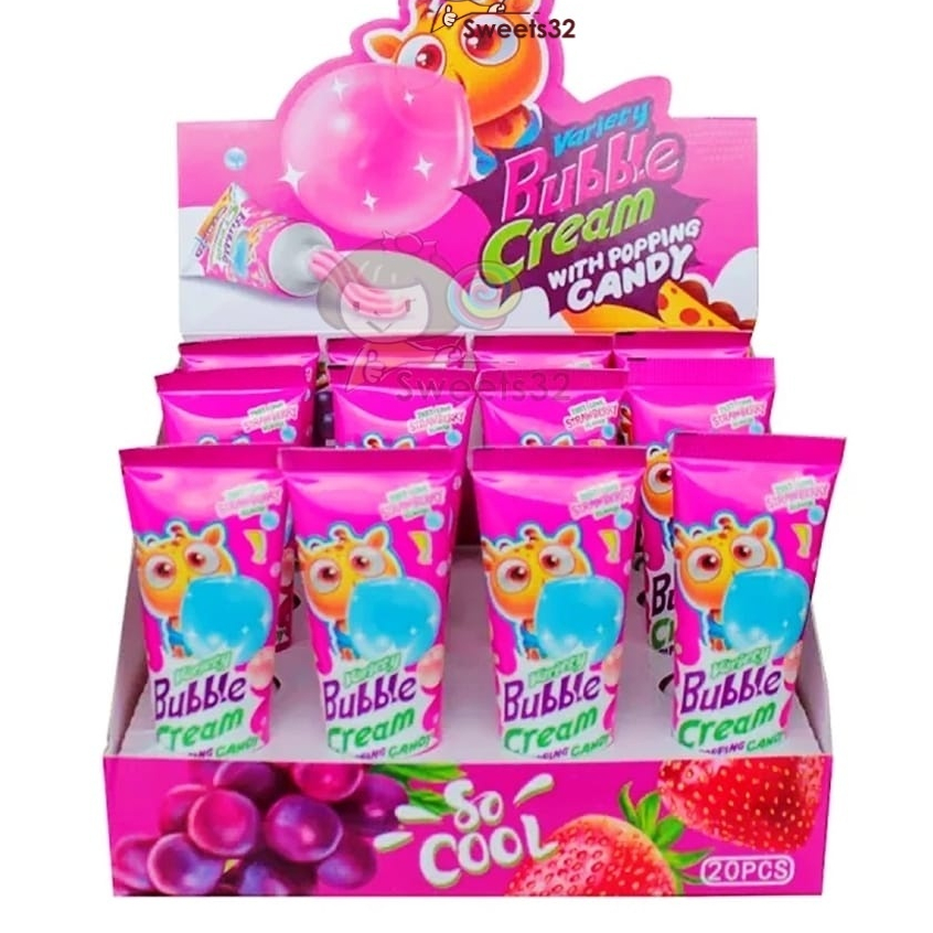 20 Pcs Viral Bubble Cream with Popping Candy Chewing Gum Bubble Gum (LOCAL READY STOCKS ...
