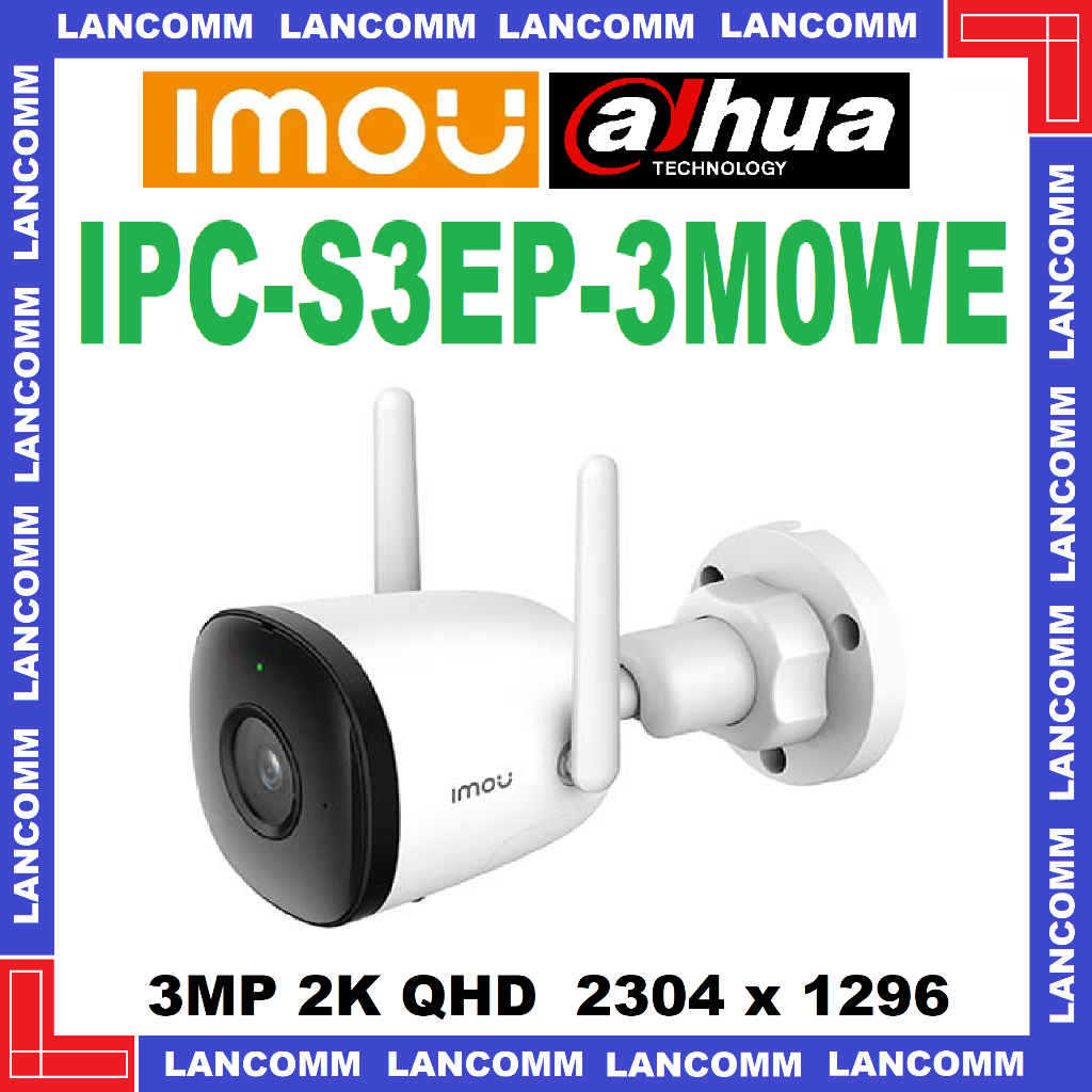 Imou Dahua IPC-S3EP-3M0WE Bullet 3C 3MP/2K Smart AI Human Detection ...