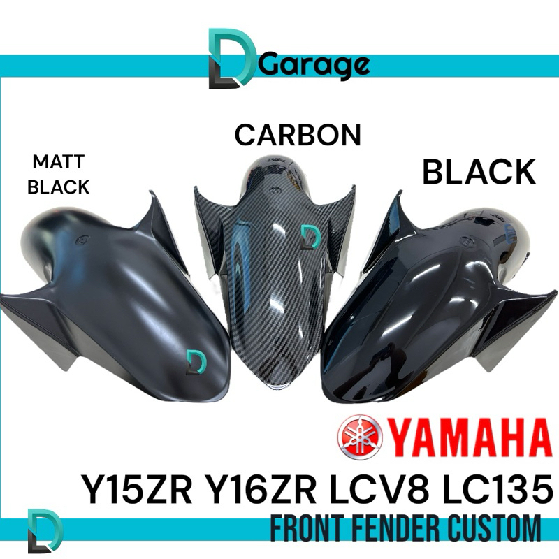 CUSTOM Y15 Y16 LC135 LCV8 FRONT FENDER ABS MARGAT DEPAN BLACK CARBON ...