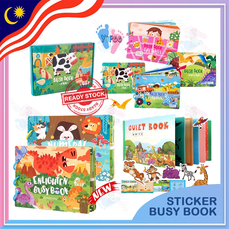 My First Busy Book Quiet Book With Velcro Montessori Early Learning ...