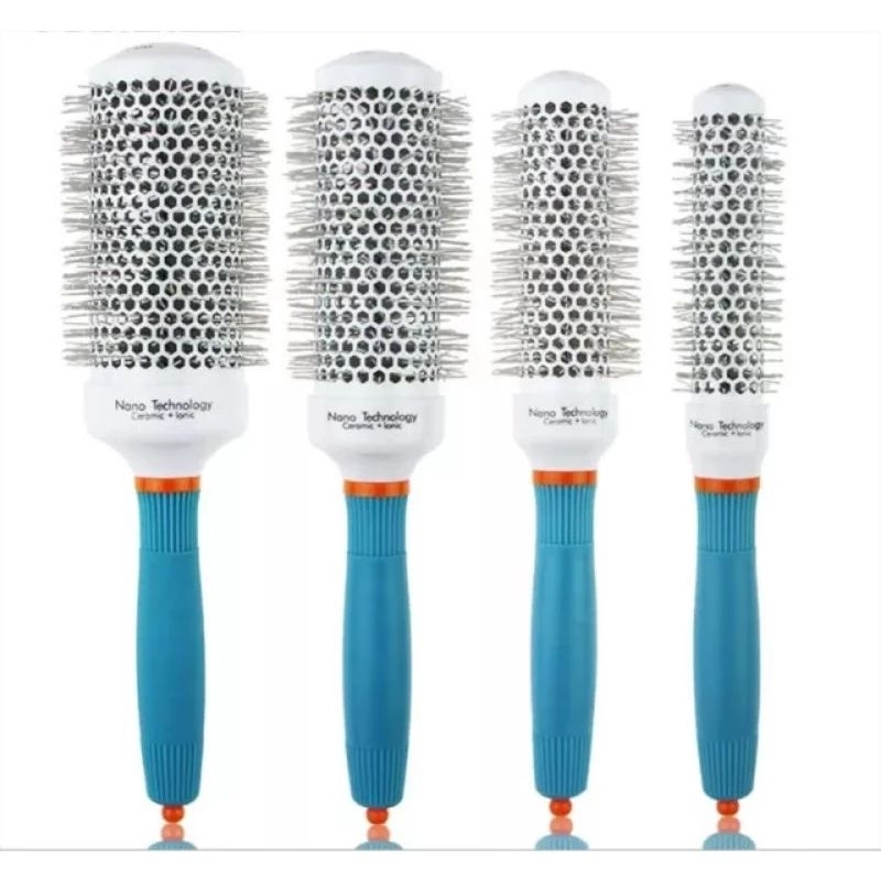 Nano Technology Ceramic + Ionic Round Comb Barber Hair Dressing Salon ...