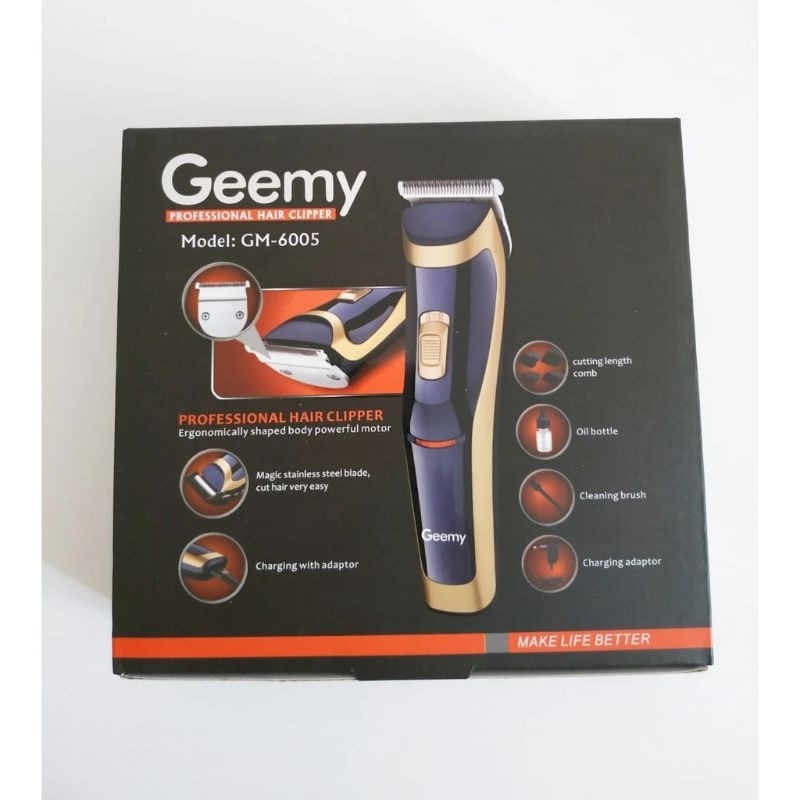 Geemy GM-6005 Rechargeable Electric Hair Trimmer /Clipper | Shopee Malaysia