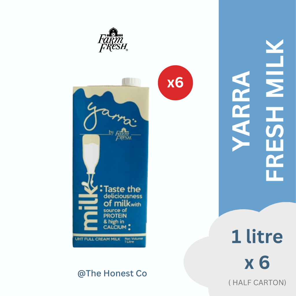 UHT YARRA BY FARM FRESH FULL CREAM MILK HALF CARTON X 6 PACKS | Shopee ...