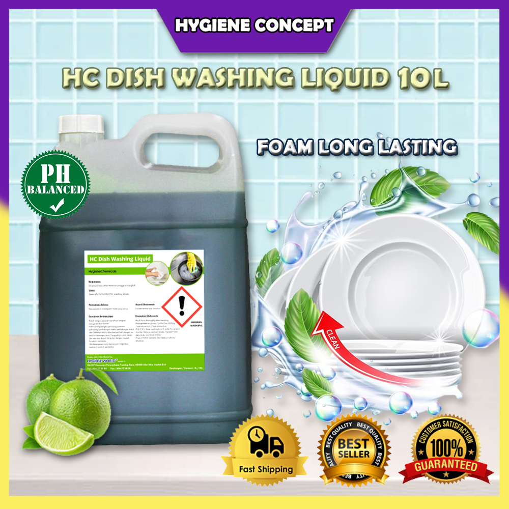 HC Dish Washing Liquid 10L / Dishwash Soap / Cecair Pekat Pencuci ...