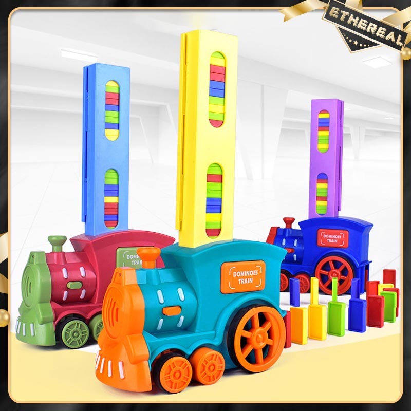 Automatic Domino Brick Laying Train Toy Building and Stack Educational ...