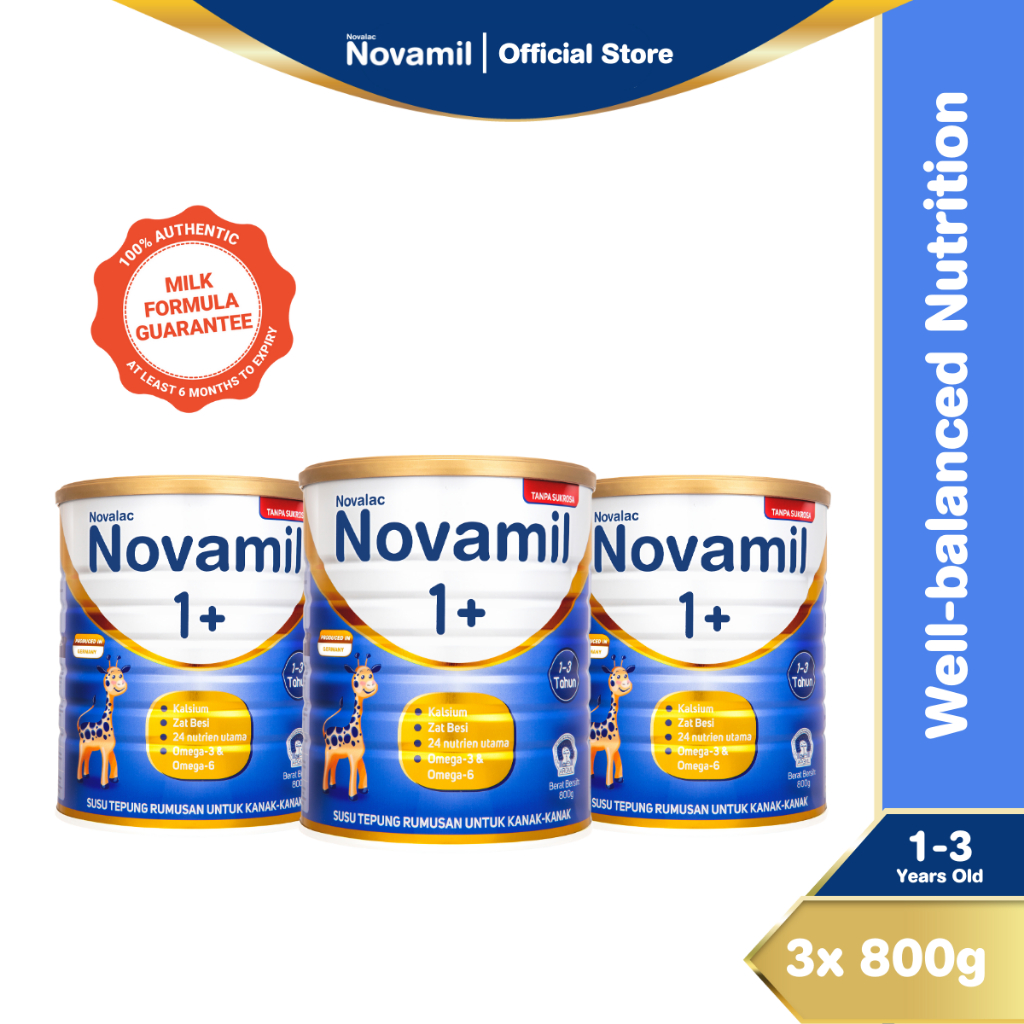 Novamil 1+ for Balanced Nutrition 1-3 Years Old (800g x 3) | Shopee ...