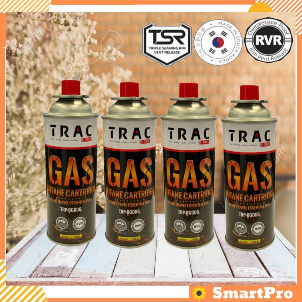 (4 Bottles) 230G TRAC Butane Gas Cartridge Portable Butane Gas Stove ...