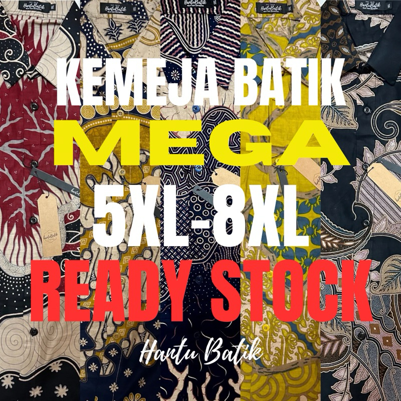 Kemeja Batik OVERSIZED 5XL 6XL 7XL 8XL (Hantu Batik) | Shopee Malaysia