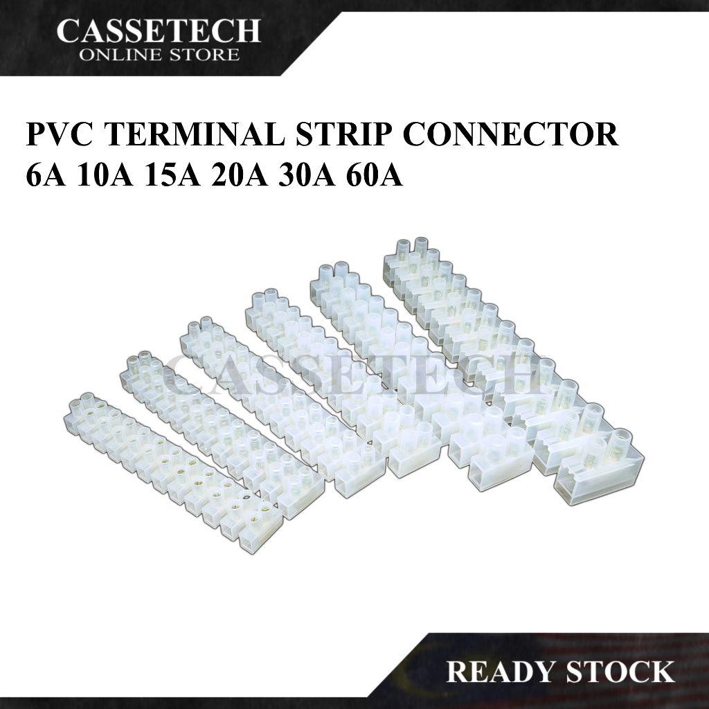 6-60A PVC CABLE CONNECTOR TERMINAL BLOCK WIRE CONNECT CONTACT BLOCK 6A ...