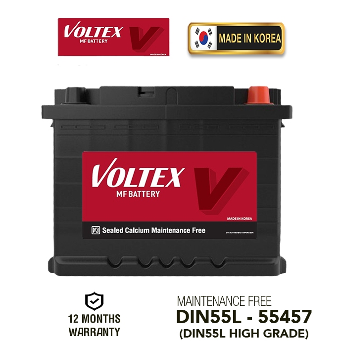 Voltex DIN55L 55457 High Grade (Korea) Bateri Kereta Maintenance Free ...