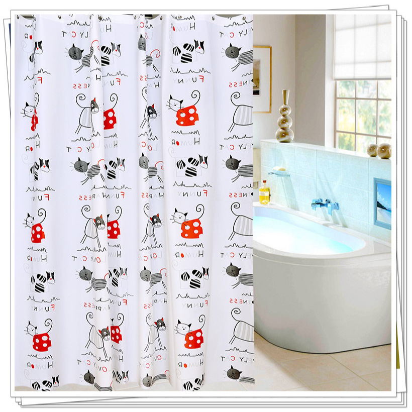 [ready Stock] Modern Printed Peva Waterproof Bathroom Shower Curtain