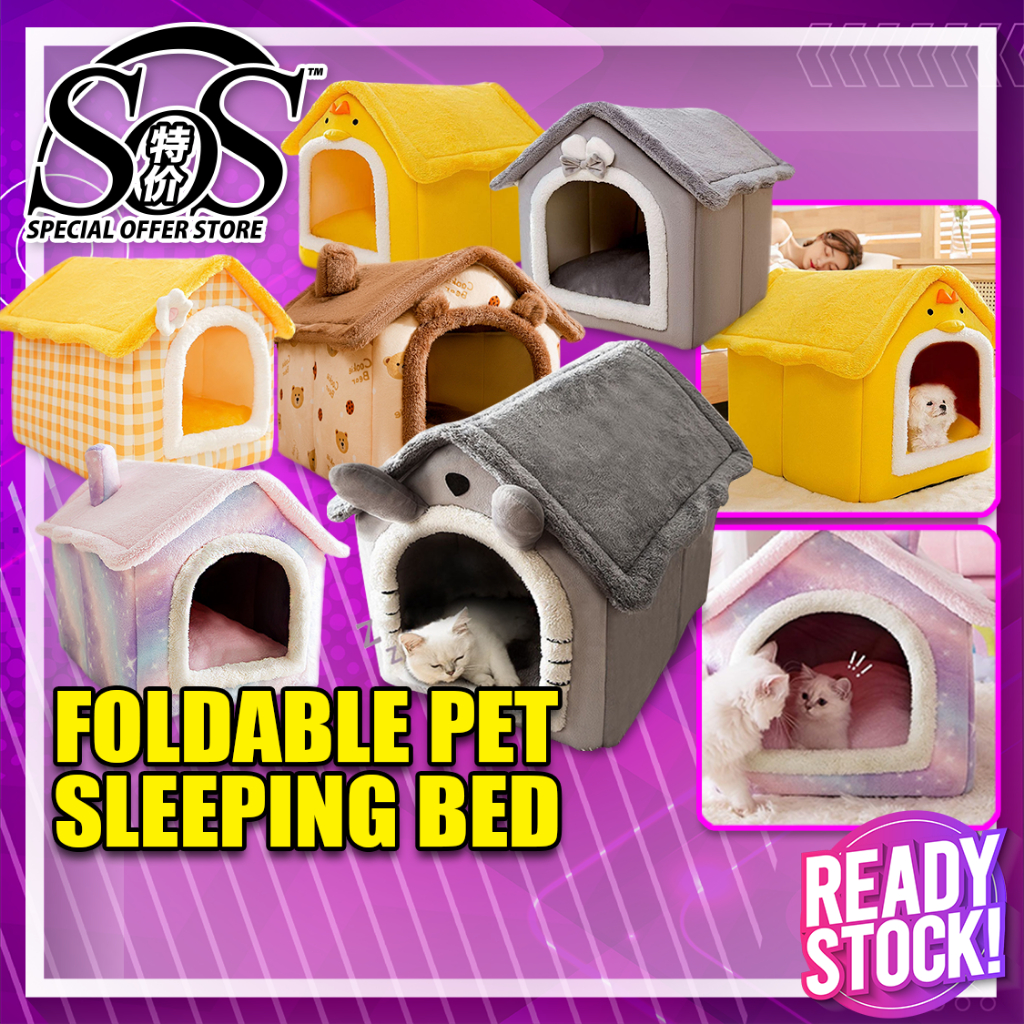 Pet Bed Foldable Cat Bed Removable Washable Pet Sleeping Bed for Cat ...