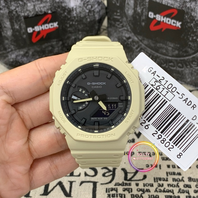 100% ORIGINAL CASIO G-SHOCK GA-2100-5A x AKA TMJ BEIGE COLOR | Shopee ...