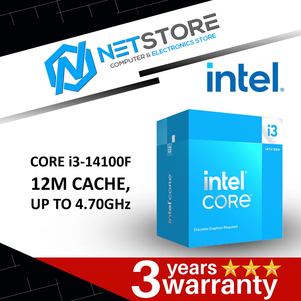 INTEL CORE i3-14100F 12M CACHE, UP TO 4.70GHz - BX8071514100F | Shopee ...