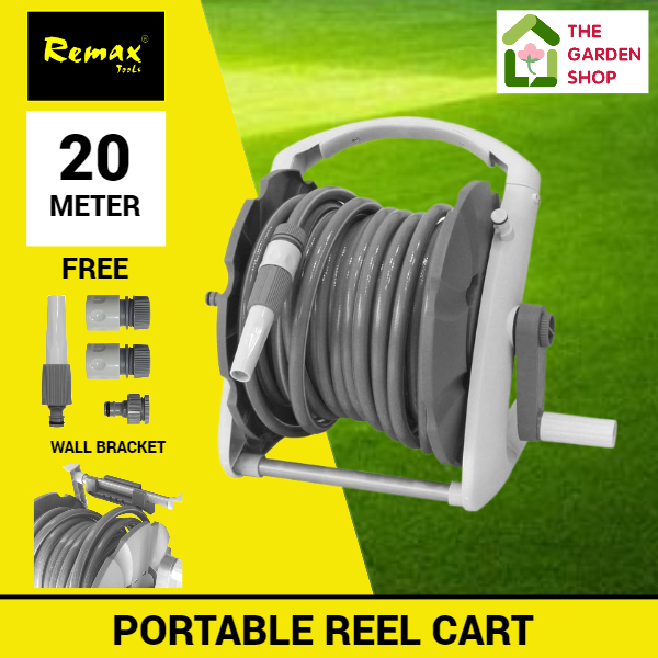 Remax Compact 20m Garden Hose Reel Free Standing and Wall Mounted Paip ...