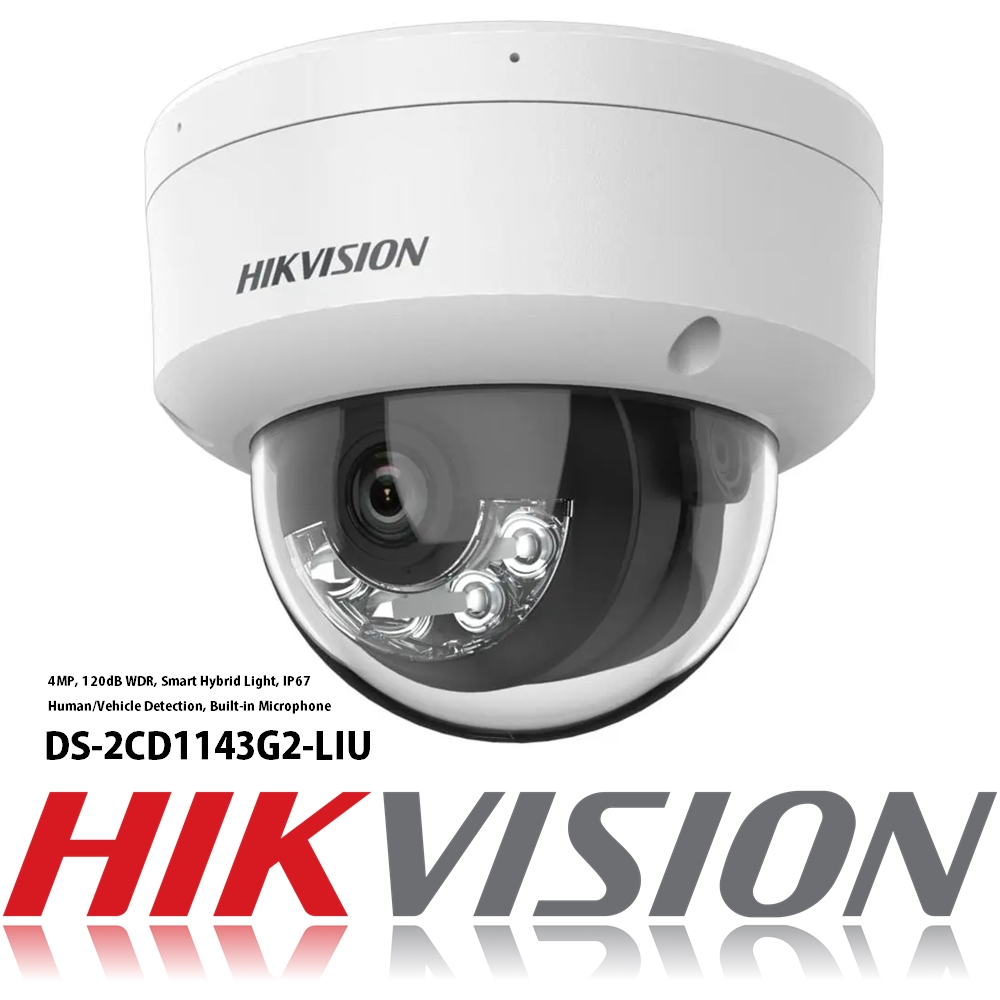 Hikvision DS-2CD1143G2-LIU Hikvision 4MP Smart Hybrid Light Fixed Dome Network Camera ...