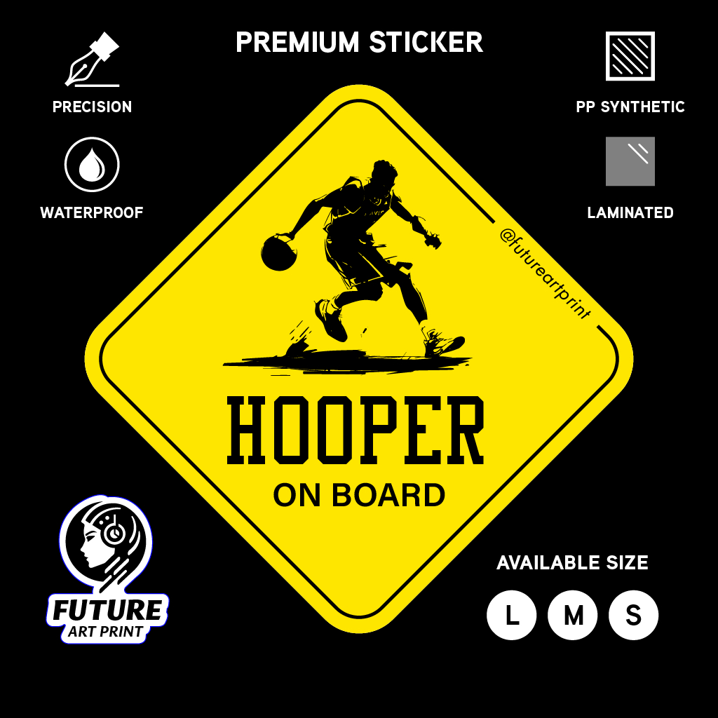 Hooper On Board. Basketball. Premium Sticker Warning Caution Sign ...