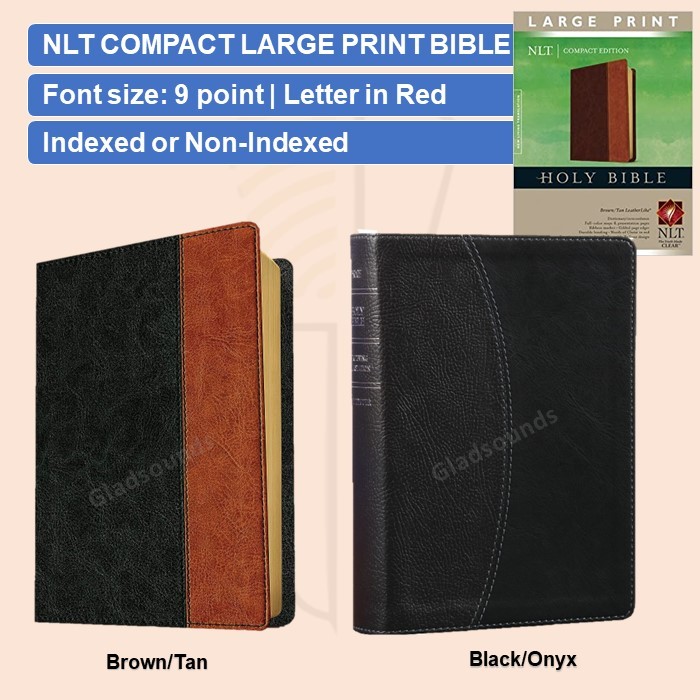 NLT Compact Edition Bible Large Print Leather Like TuTone Red Letter ...