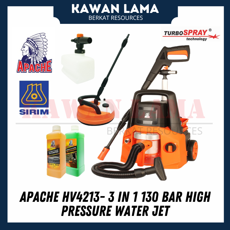 APACHE HV4213 - 3 in 1 TurboSpray 130 Bar High Pressure Water Jet ...