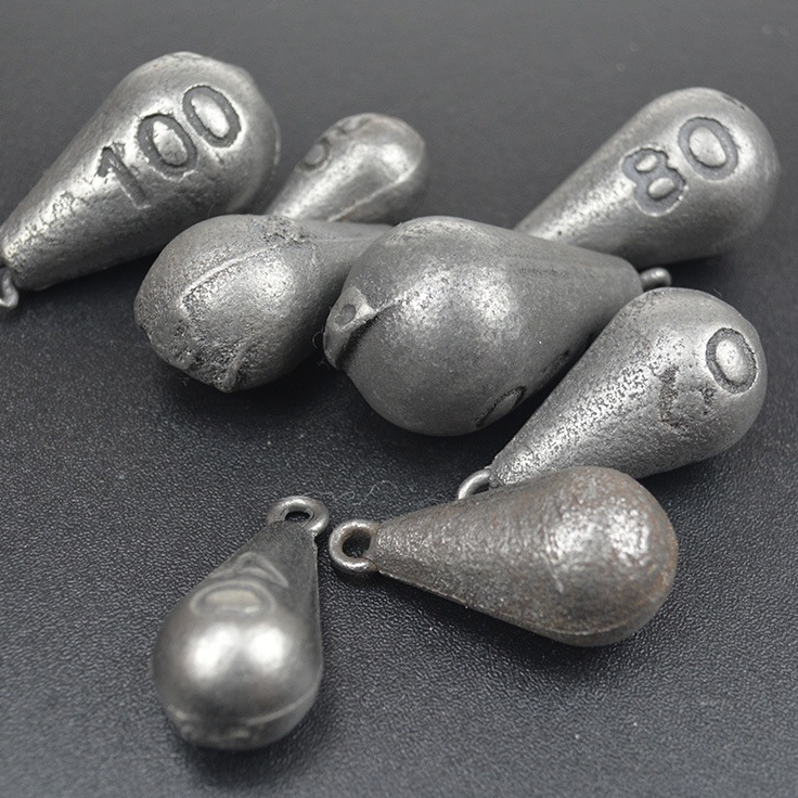 Ladung 30g-120g Batu Ladung Timah Drop Shape Weighted Lead Fishing ...