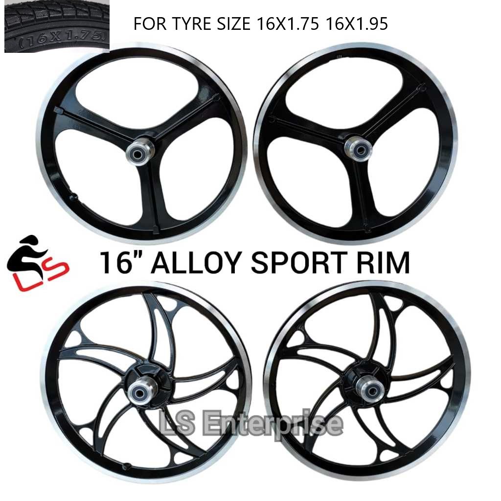Sport Rim 16" ALLOY Aluminum Bicycle Sport Rim Set (sepasang) | Shopee ...