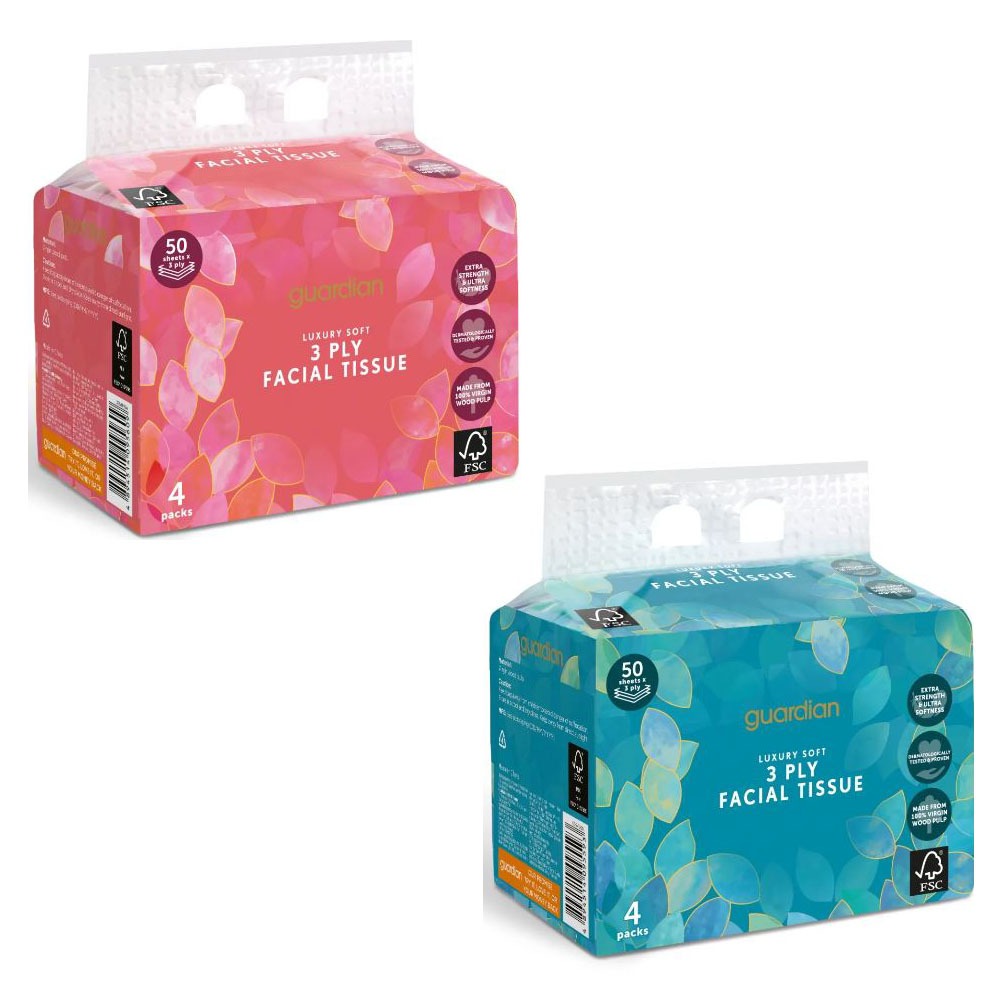 Guardian 3 Ply Softpack Tissue 4X50s Three Ply Rectangle Tissue Paper ...