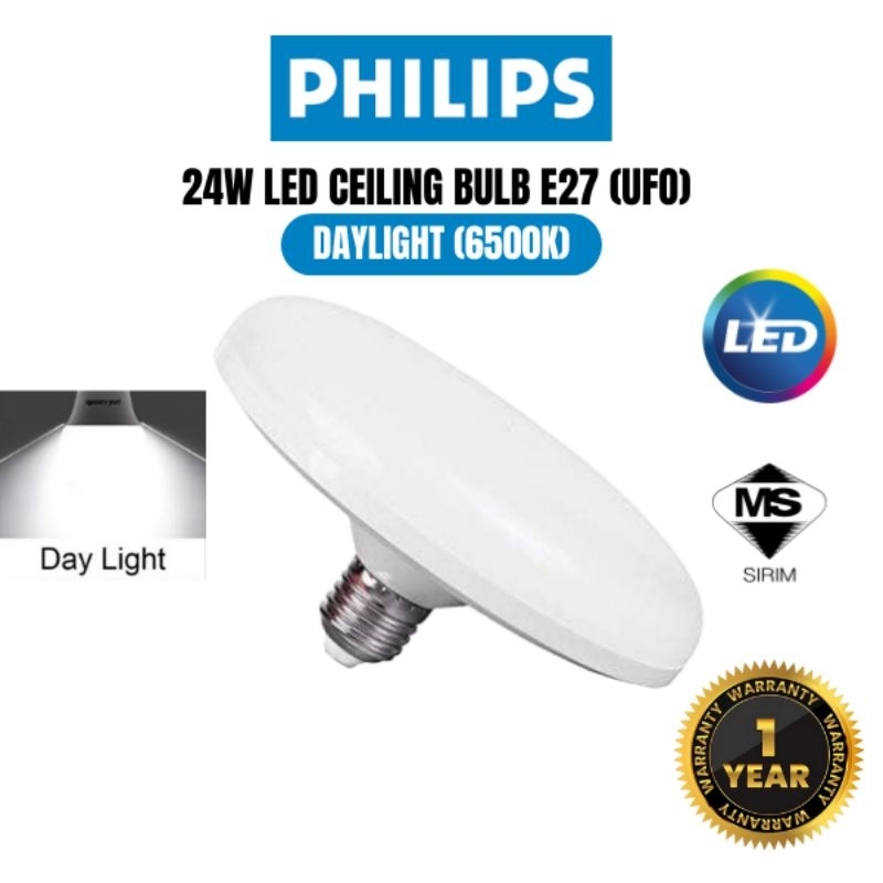PHILIPS MYCARE LED CEILING BULB (UFO) 24W E27 COOL DAYLIGHT (6500K ...