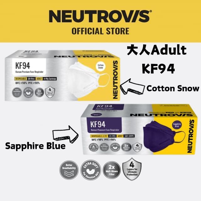 Neutrovis KF94 Korean Premium Face Respirator 20s Ear Loop Disposable ...