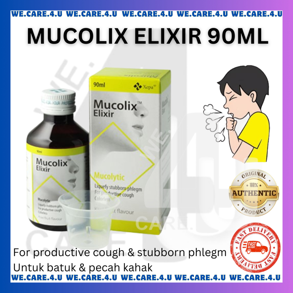 [READY STOCK]MUCOLIX ELIXIR 90ML[ REDUCE PHLEGM ] [BATUK CAIRKAN KAHAK ...
