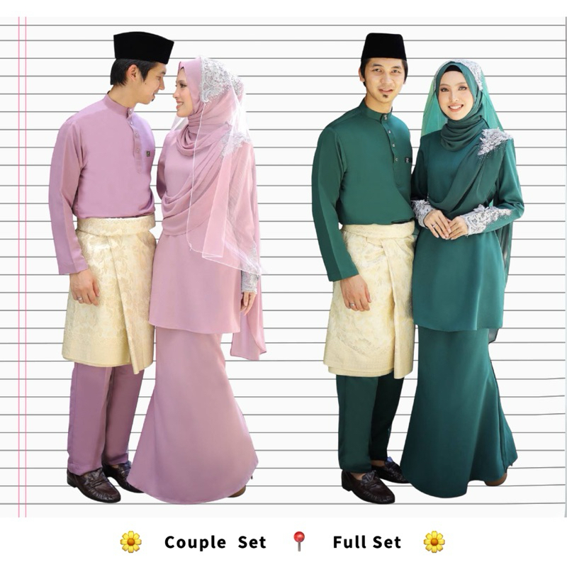 [ Seri Set ] Selendang Kurung Moden . Baju Melayu Sakura . Couple Raya ...