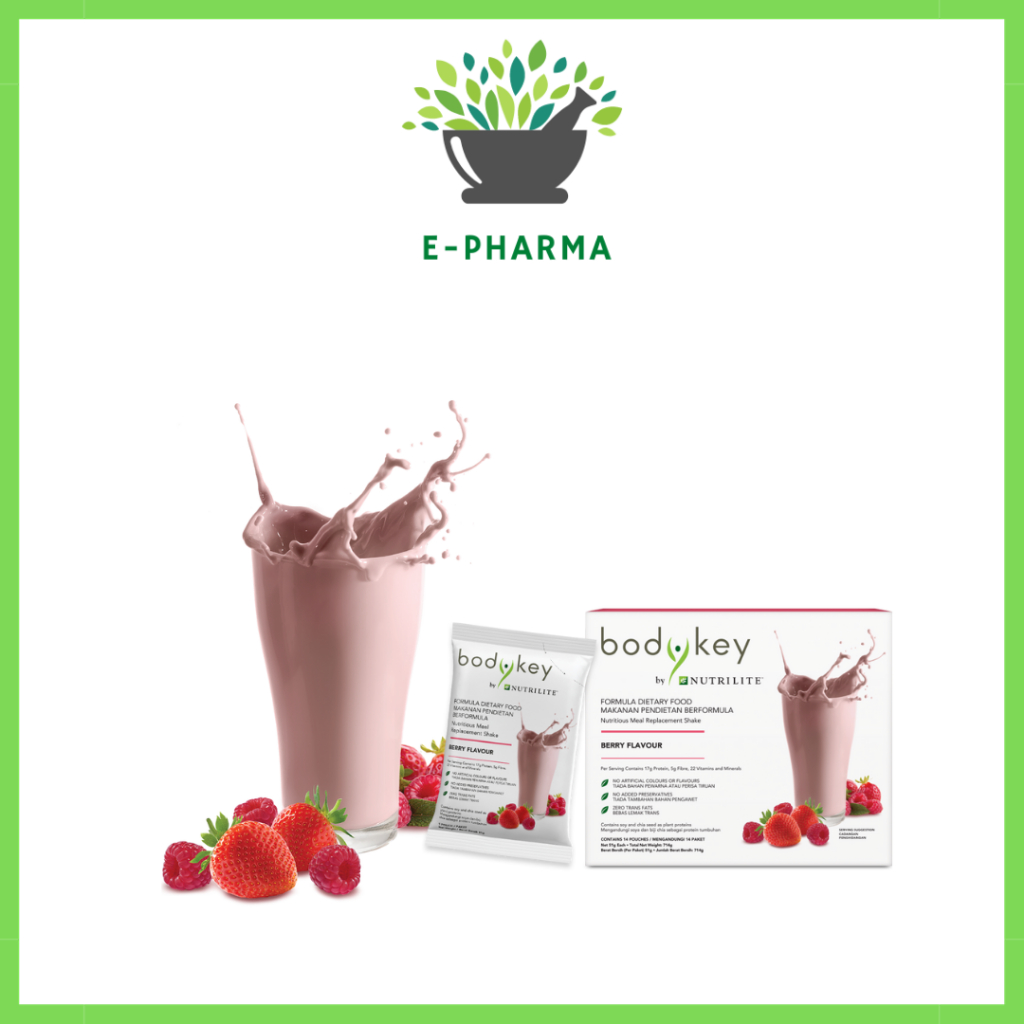 BodyKey By Nutrilite Meal Replacement Shake (Berry) 14 pouches x 51g ...