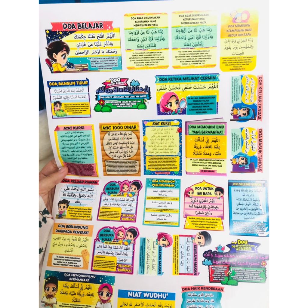 30pc Sticker Doa Harian Naik Kenderaan Keluar Masuk Tandas Melihat ...