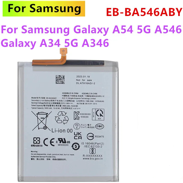 GOU.ORI Battery For SM A34 5G SM-A346 A54 5G A546 B EB-BA546ABY 5000mAh ...