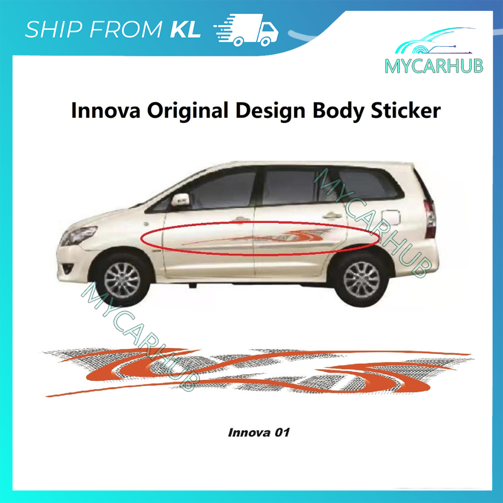 Toyota Innova Body Sticker Original Design Car Side Body Sticker ...