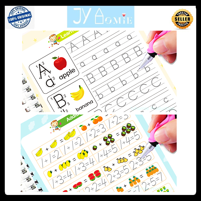 Writing Book Reusable Writing Book 4 Books Writing Book For Kids Buku ...