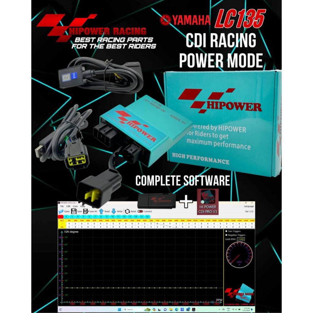 HIPOWER HI-POWER RACING CDI POWER MODE LC 135 V1-V7 / LC135 V1-V7 ...