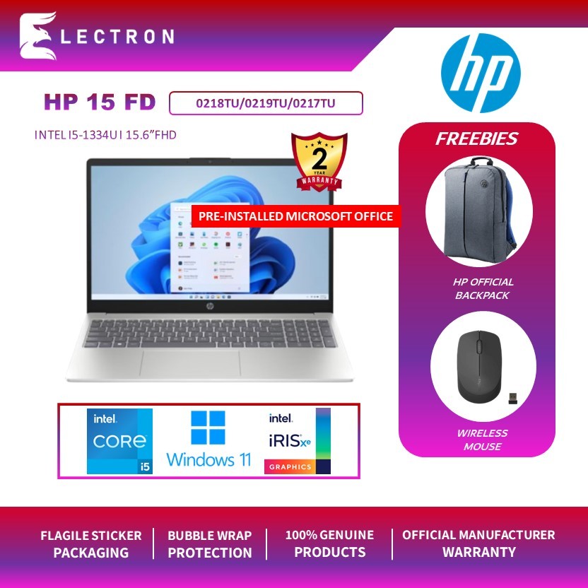 HP 15-Fd0218TU 15.6" FHD Laptop Moonlight Blue (I5-1334U, 8GB, 512GB ...