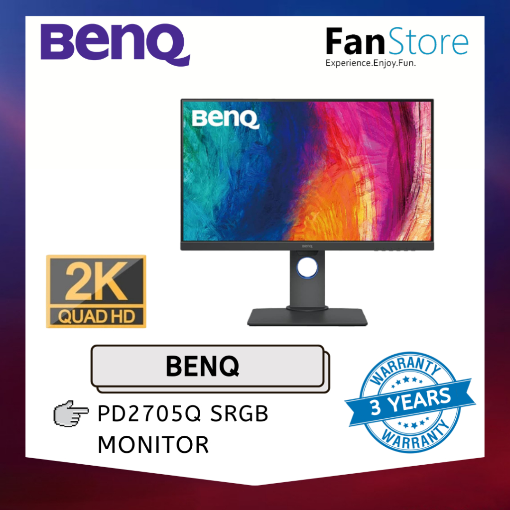 FANSTORE BENQ PD2705Q 27" 2K QHD sRGB HDR10 2560x1440 60Hz USB-C Designer Monitor | Shopee Malaysia