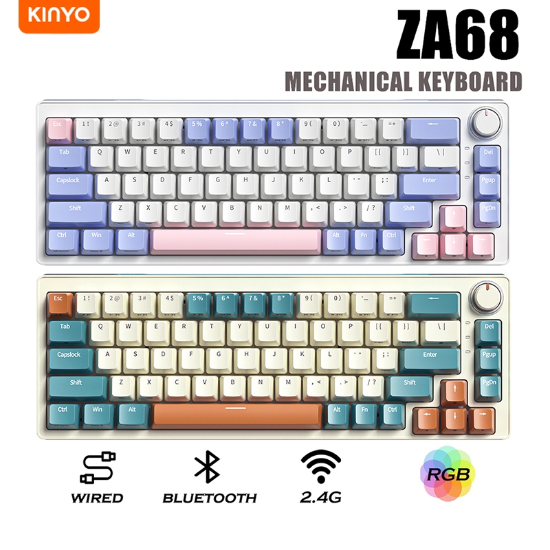 Kinyo 66 Keys Mechanical keyboard wireless hot swappable RGB Multimedia gaming keyboard win mac ...