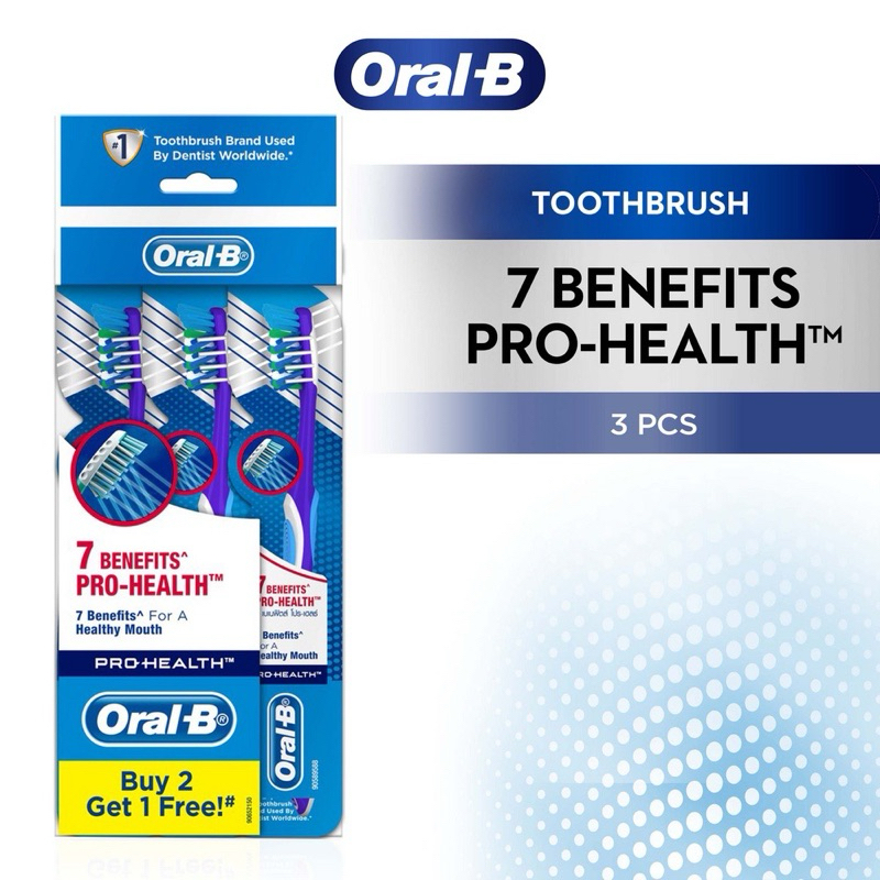 Oral B Pro Health 7 Benefit (Medium) Manual Toothbrush 3pcs | Shopee ...