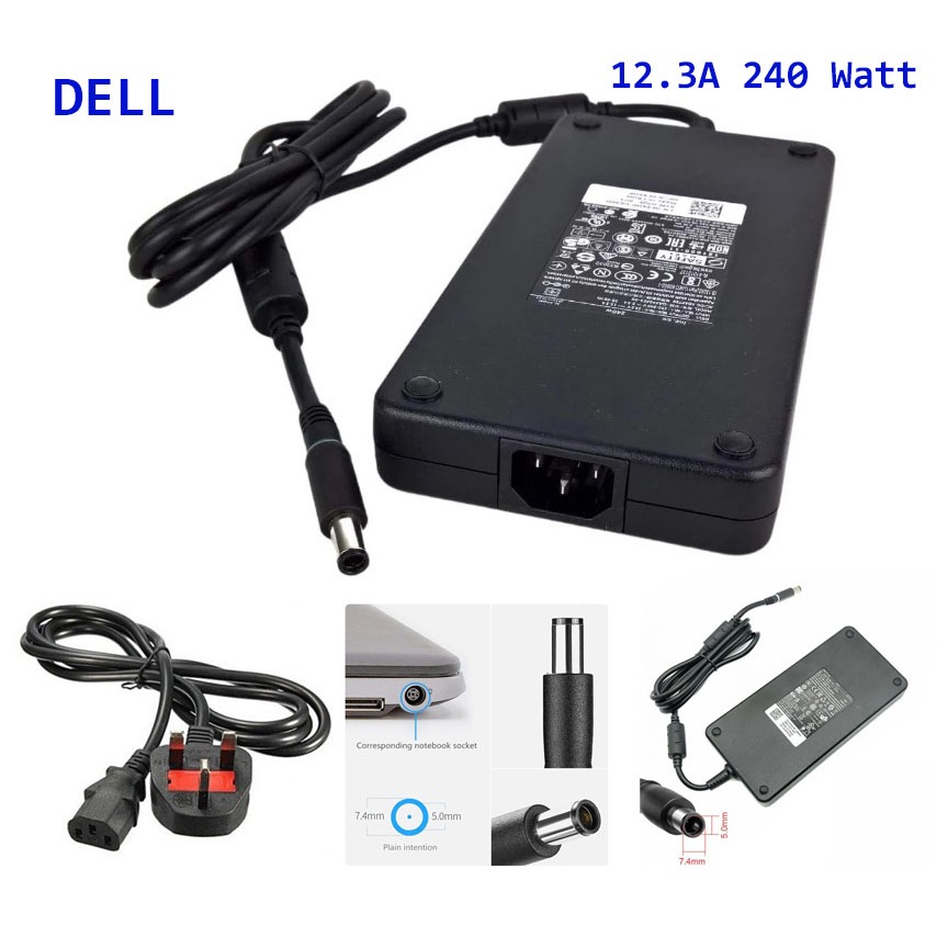 Original [USED] Dell 19.5V 12.3A 12.31A 240w Alienware Precision Inspiron Latitude Power Supply ...