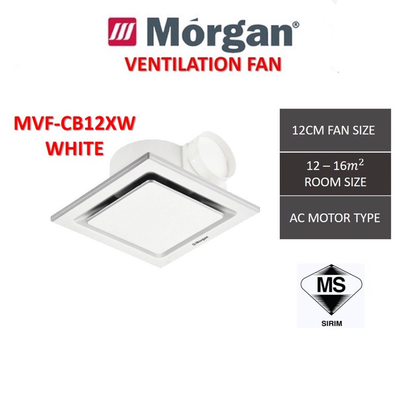 Morgan Exhaust fan ventilation mvf-cb12xw white colour | Shopee Malaysia