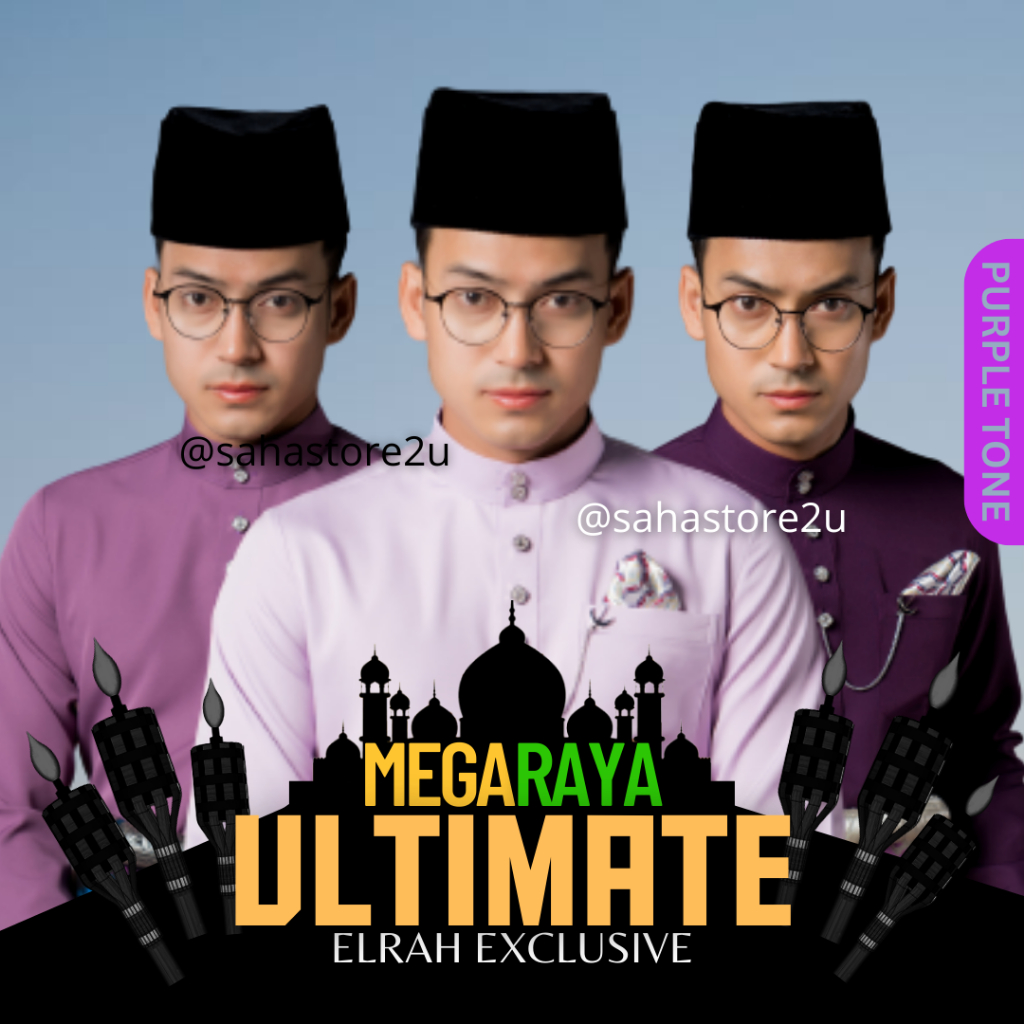 Baju Melayu Ultimate Elrah Exclusive BAJU RAYA Lilac Lavender Dark ...