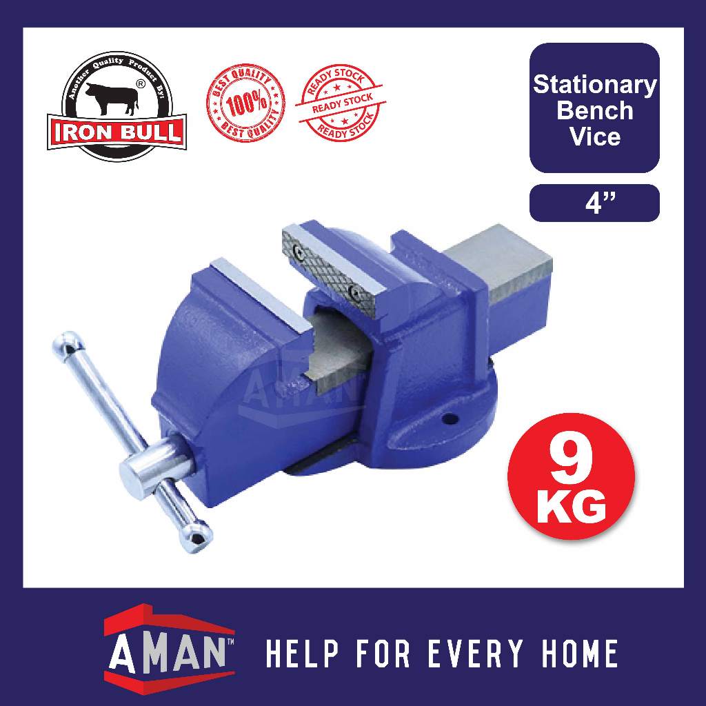IRON BULL Fixed Base Bench Vice Heavy Base Stationary Bench Vice Table ...