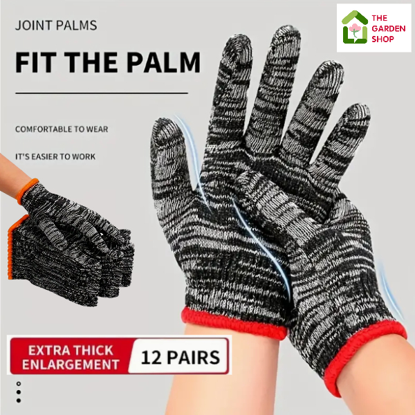 Cotton Hand Glove Safety String Knit Work Gloves Grip Men Women BBQ ...