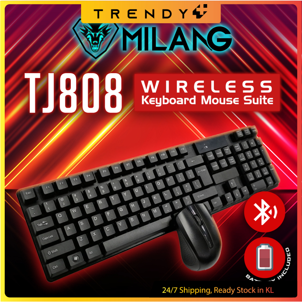 MILANG TJ808 WIRELESS KEYBOARD & MOUSE COMBO SET OFFICE USE WIRELESS ...
